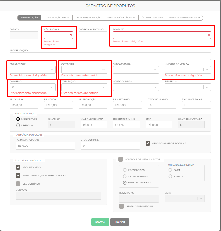 CADASTRO DE PRODUTO - WEB GESTOR | Base de Conhecimento
